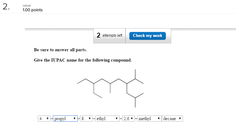 Solved 2. 1.00 points 2 attempts left Check my work Be sure | Chegg.com