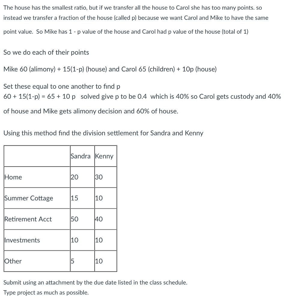 Solved Fair Division Mini-projects are designed to | Chegg.com