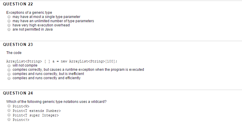 Solved QUESTION 1 A generic class may create instances of | Chegg.com