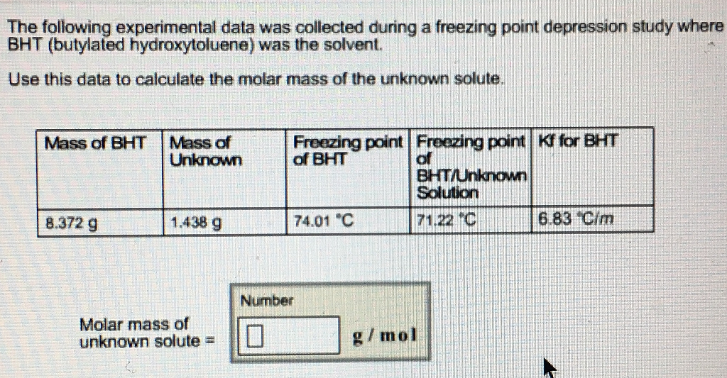 Solved The following experimental data was collected during | Chegg.com