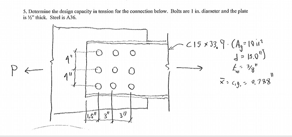 Solved 5. Determine the design capacity in tension for the | Chegg.com