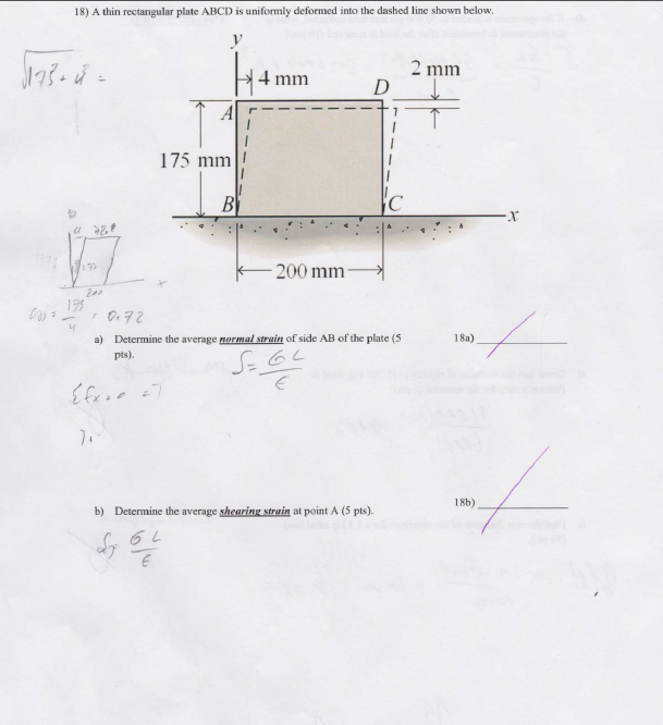 Solved A thin rectangular plate ABCD is uniformly deformed | Chegg.com