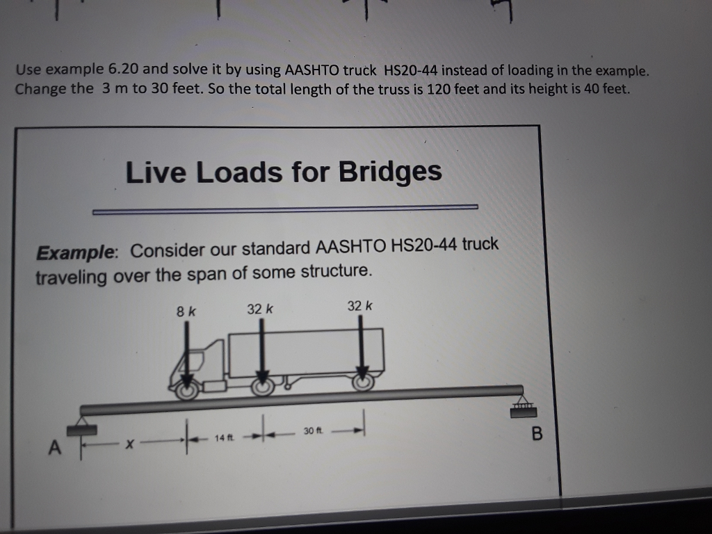 Consider our standard AASHTO HS20-44truck traveling | Chegg.com