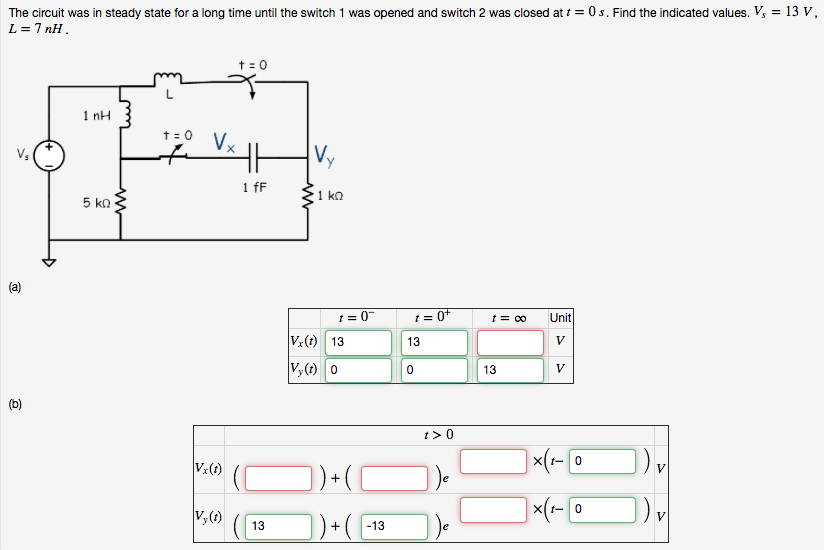 Solved The circuit was in steady state for a long time until | Chegg.com