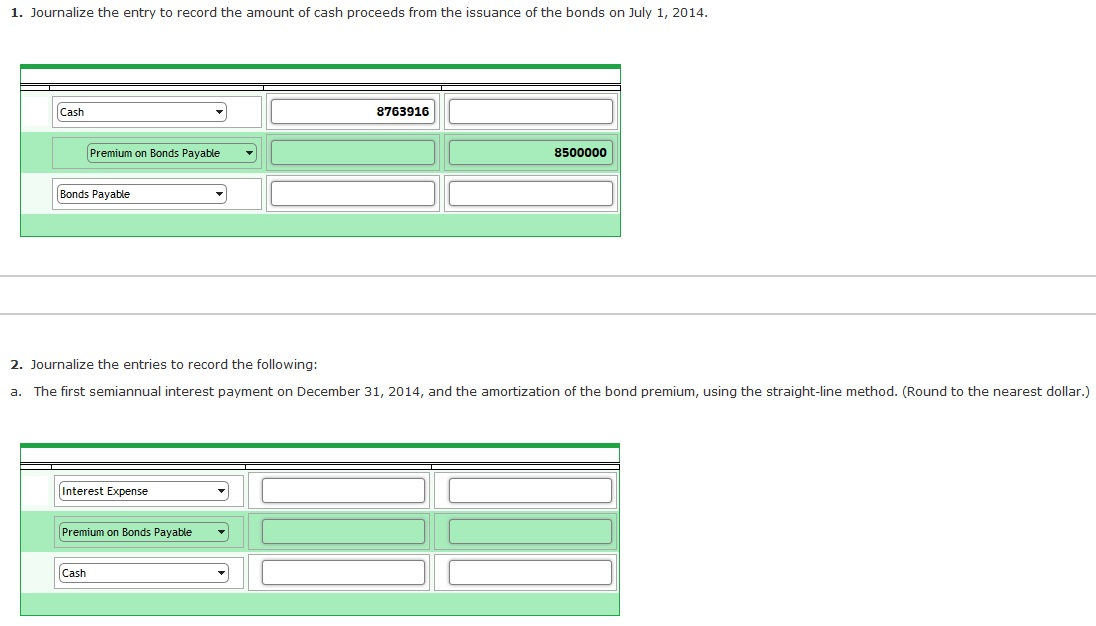 Solved Bond Premium, Entries for Bonds Payable | Chegg.com