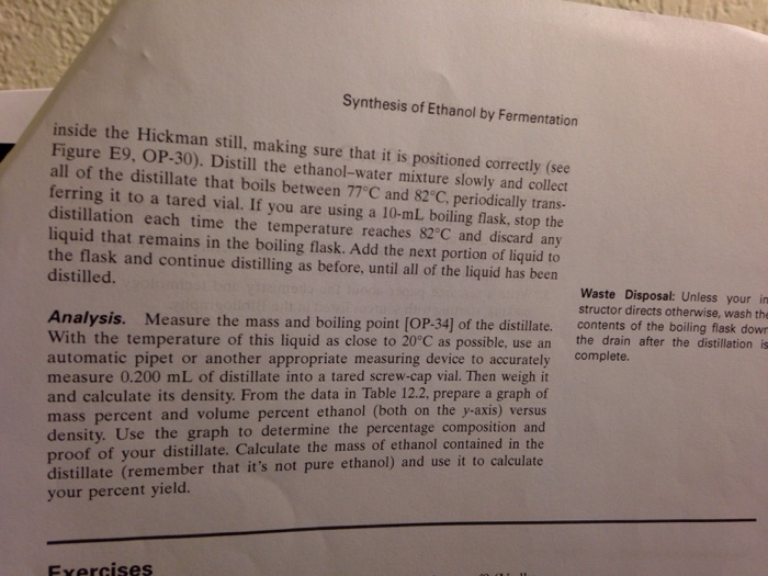Solved DIRECTIONS Fermentation. In a 50-mL Erlenmeyer flask, | Chegg.com