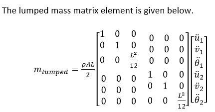 Solved The consistent mass matrix element is given below Lu | Chegg.com