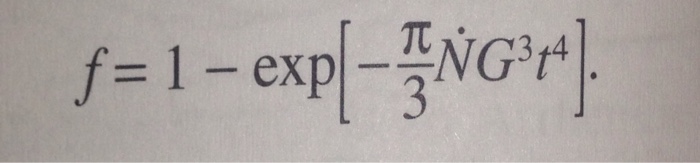 Solved Determine the exponent in the Avrami equation. at | Chegg.com