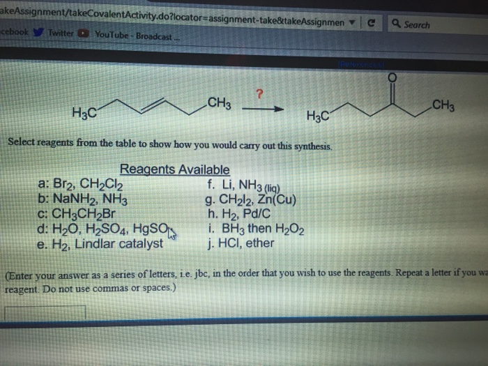 Solved Select reagents from table to show how you would | Chegg.com