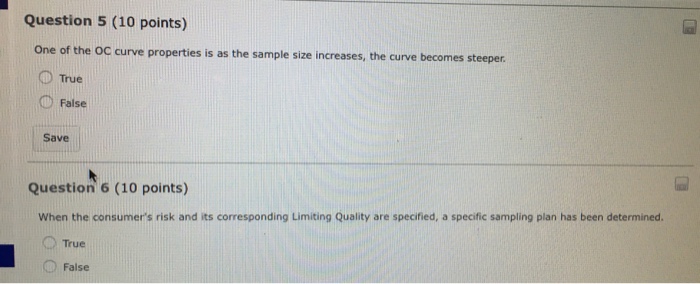 Solved One of the OC curve properties is as the sample size | Chegg.com