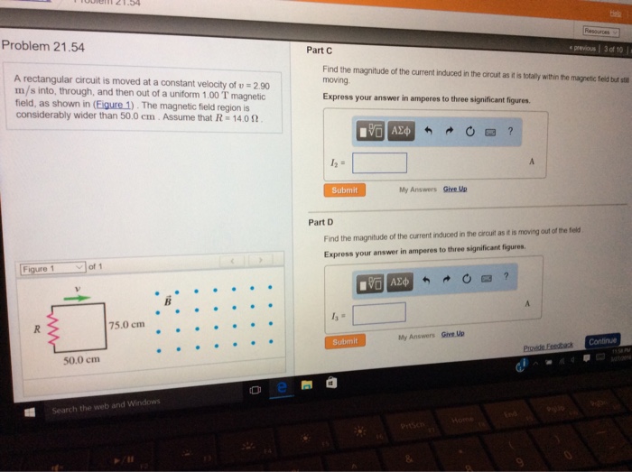 Solved The rectangular circuit is moved at a constant | Chegg.com