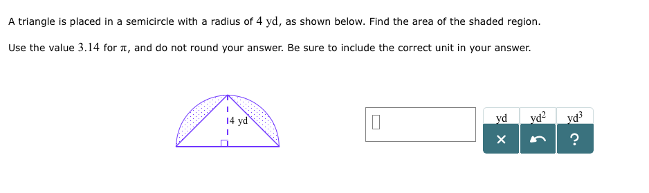 Solved A triangle is placed in a semicircle with a radius of | Chegg.com