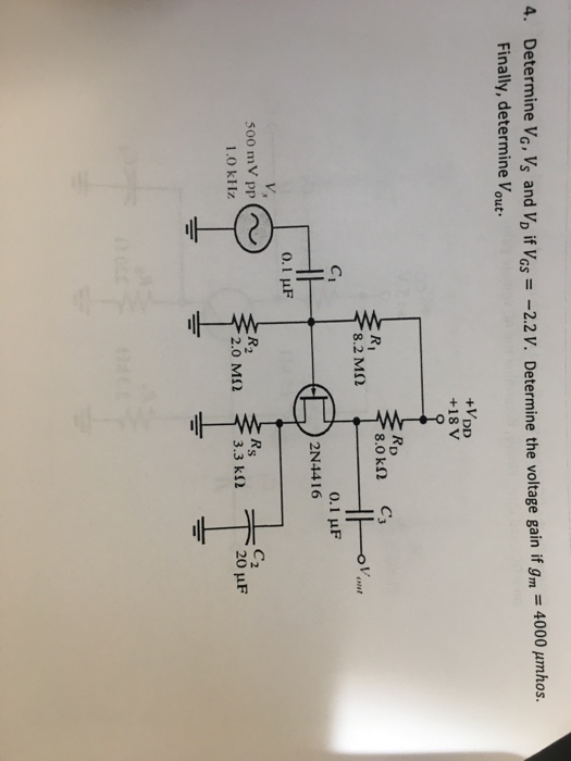 Solved Determine V_G, V_s and V_D if V_GS = -2.2 V. | Chegg.com