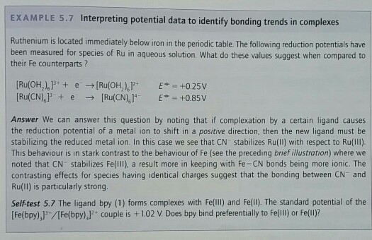 Solved EXAMPLE 5.7 Interpreting potential data to identify | Chegg.com