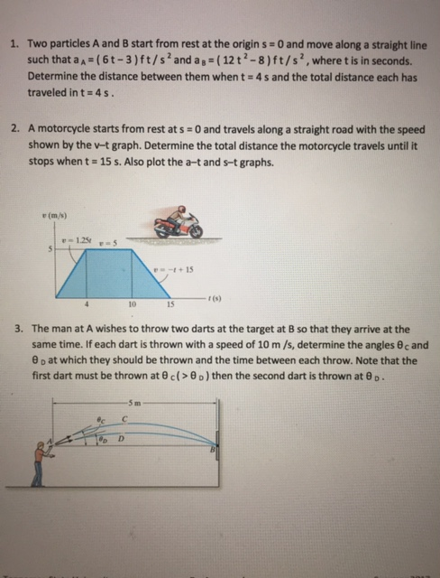 Solved Two particles A and B start from rest at the origin s | Chegg.com