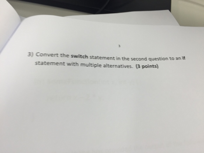 Solved Convert the switch statement in the second question | Chegg.com