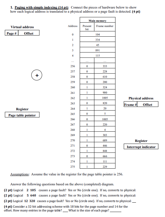 Problem 2 (Page Table Implementation 29 pts) In a | Chegg.com