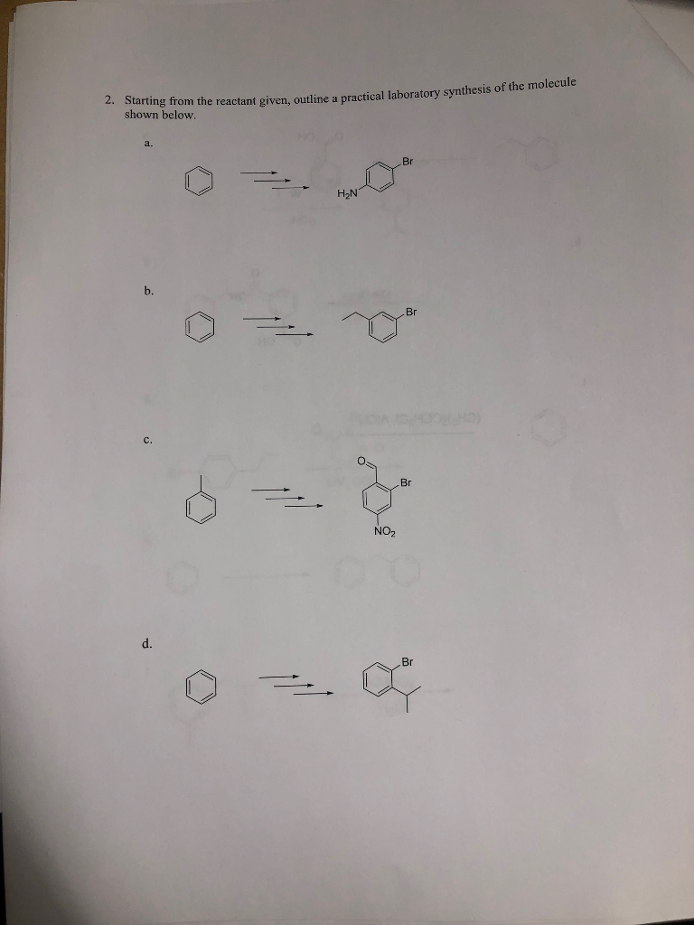 Solved tarting from the reactant given, outline a practical | Chegg.com
