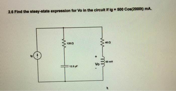 Solved Find the steady-state expression for Vo in the | Chegg.com