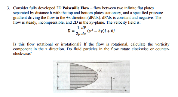 Solved Consider fully developed 2D Poiseuille Flow: Is | Chegg.com