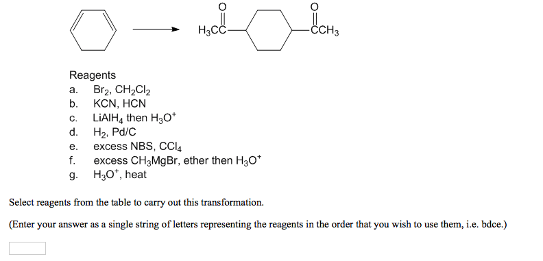 Solved Select reagents from the table to carry out this | Chegg.com