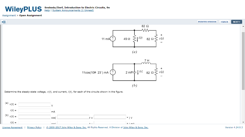Solved Svoboda/Dorf, Introduction to Electric Circuits, 9e | Chegg.com