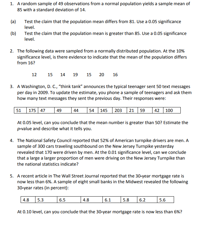 Solved A random sample of 49 observations from a normal | Chegg.com