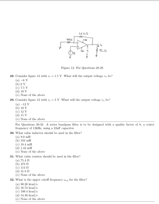 Solved Figure 12: For Questions 28-29 28. Consider figure 12 | Chegg.com