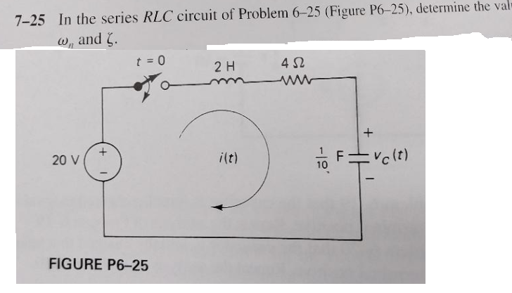 Solved 7-25 In the series RLC circuit of Problem 6-25 | Chegg.com