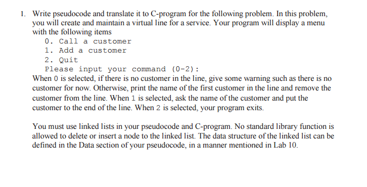 Solved Write Pseudocode And Translate It To C Program For 0883