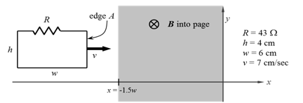 Solved A rectangular wire loop of height h, width w, and net | Chegg.com