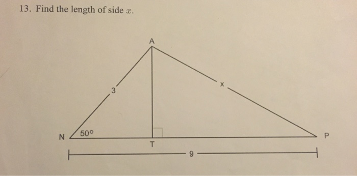 Solved Find the length of side x. | Chegg.com