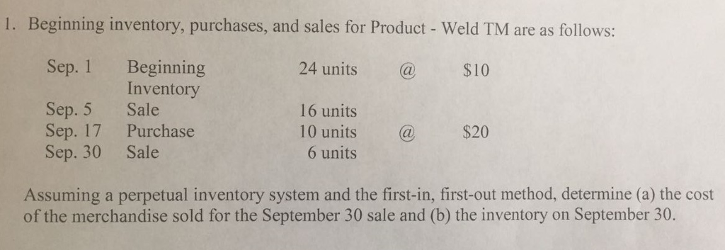 Solved Beginning inventory, purchases, and sales for Product | Chegg.com