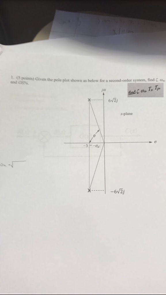 Solved L. (5 Points) Given the pole plot shown as below for | Chegg.com