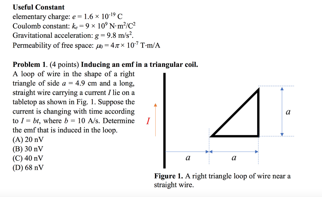 Solved Useful Constant elementary charge: e = 1.6 x 10-19 C | Chegg.com