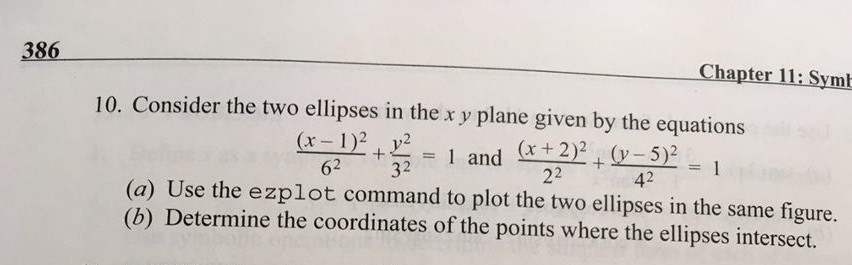 Solved Consider the two ellipses in the xy plane given by | Chegg.com