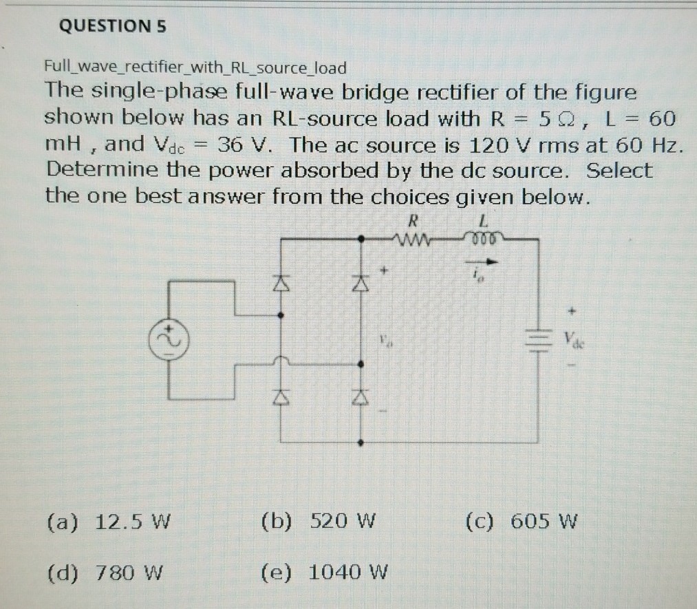 Solved Full wave rectifier with R load A single-phase | Chegg.com