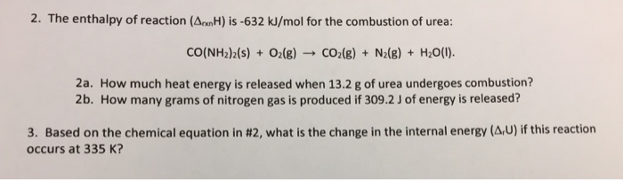 Solved The enthalpy of reaction (delta rxn H) is -632 kj/mol | Chegg.com