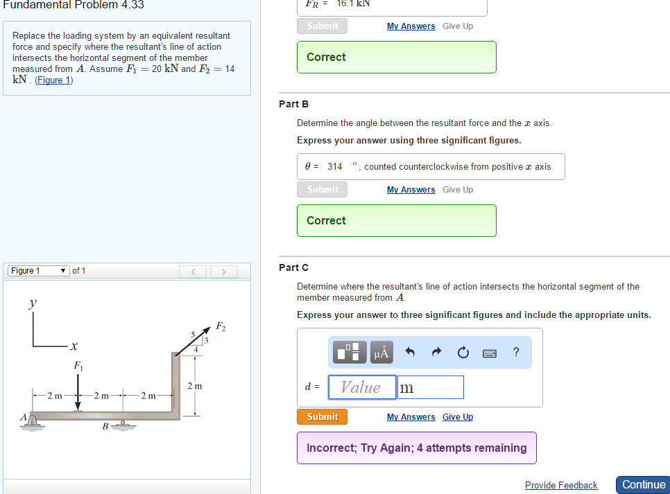 Solved Replace the loading system by an equivalent resultant | Chegg.com