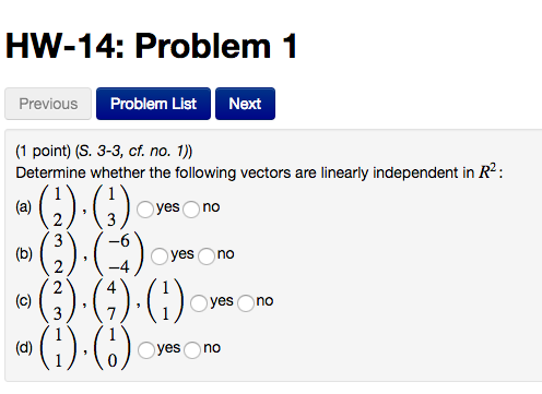 Solved HW-14: Problem 1 Previous Problem ListNext (1 point) | Chegg.com