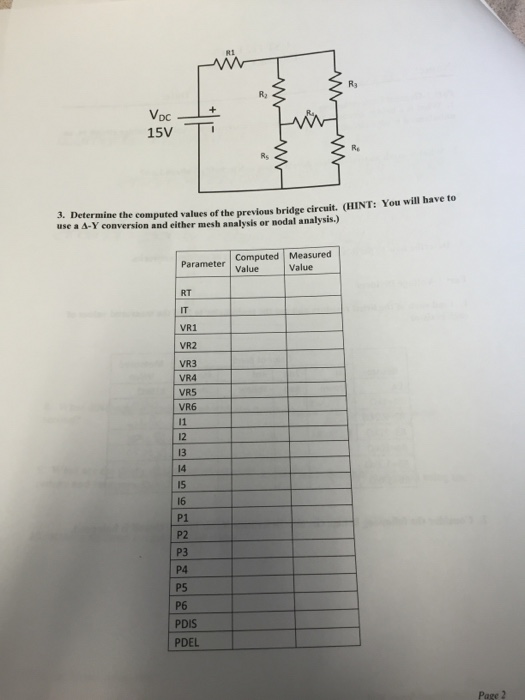 Solved Part 1-Voltage Dividers 1. Find each of the listed | Chegg.com