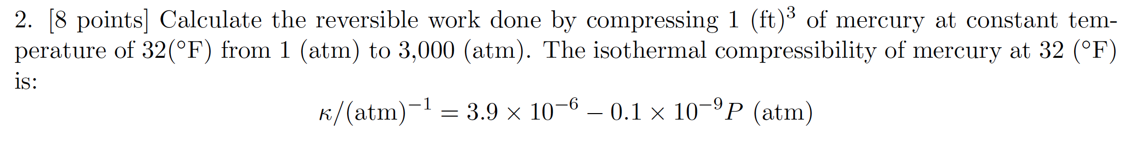Solved Calculate the reversible work done by compressing 1 | Chegg.com