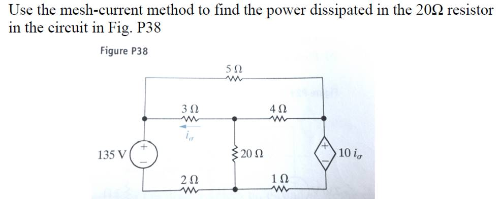 Solved Use the mesh-current method to find the power | Chegg.com