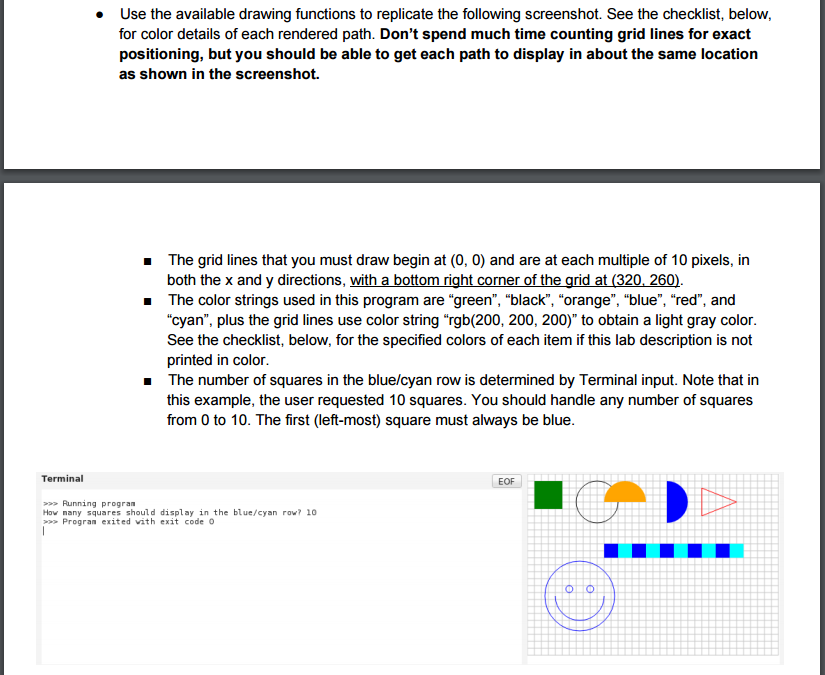 Solved The available drawing functions are: o draw begin | Chegg.com
