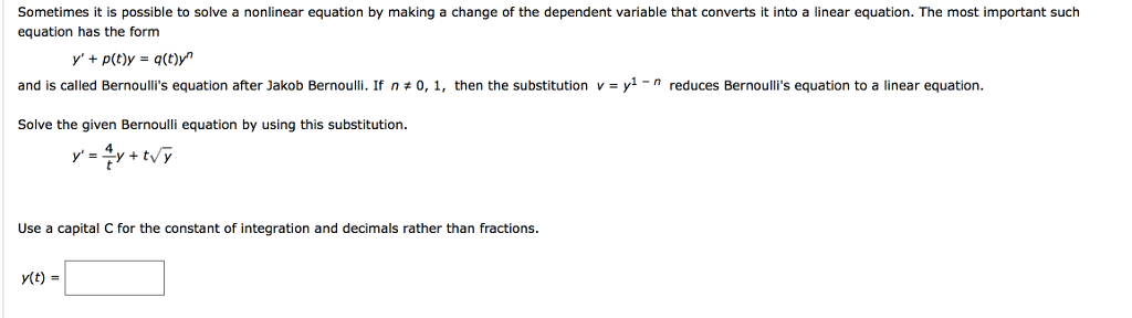 Solved Sometimes it is possible to solve a nonlinear | Chegg.com