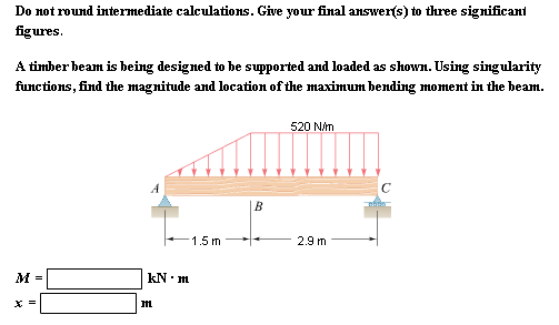 Solved A timber beam is being designed to be supported and | Chegg.com