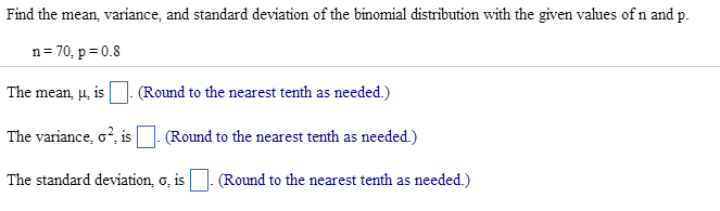 Solved Find the mean, variance, and standard deviation of | Chegg.com