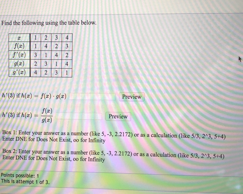 Solved Find the following using the table below. () 14 2 () | Chegg.com