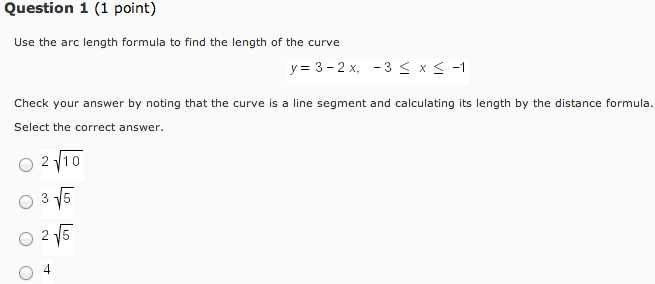 Solved Use the arc length formula to find the length of the | Chegg.com