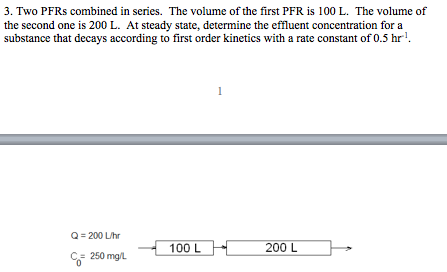 Solved Two PFRs combined in series. The volume of the first | Chegg.com